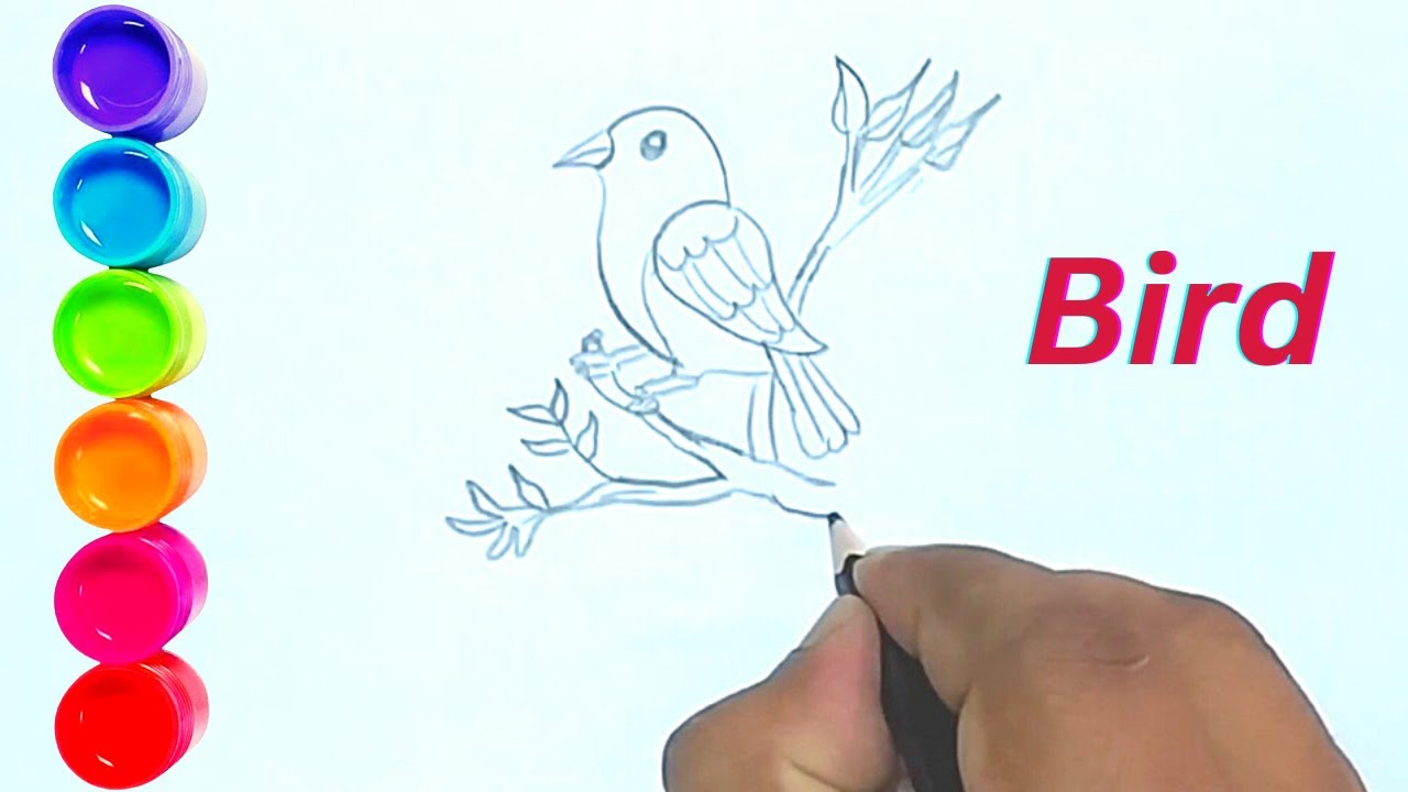 How to draw a bird | Kids Drawings - YouTube