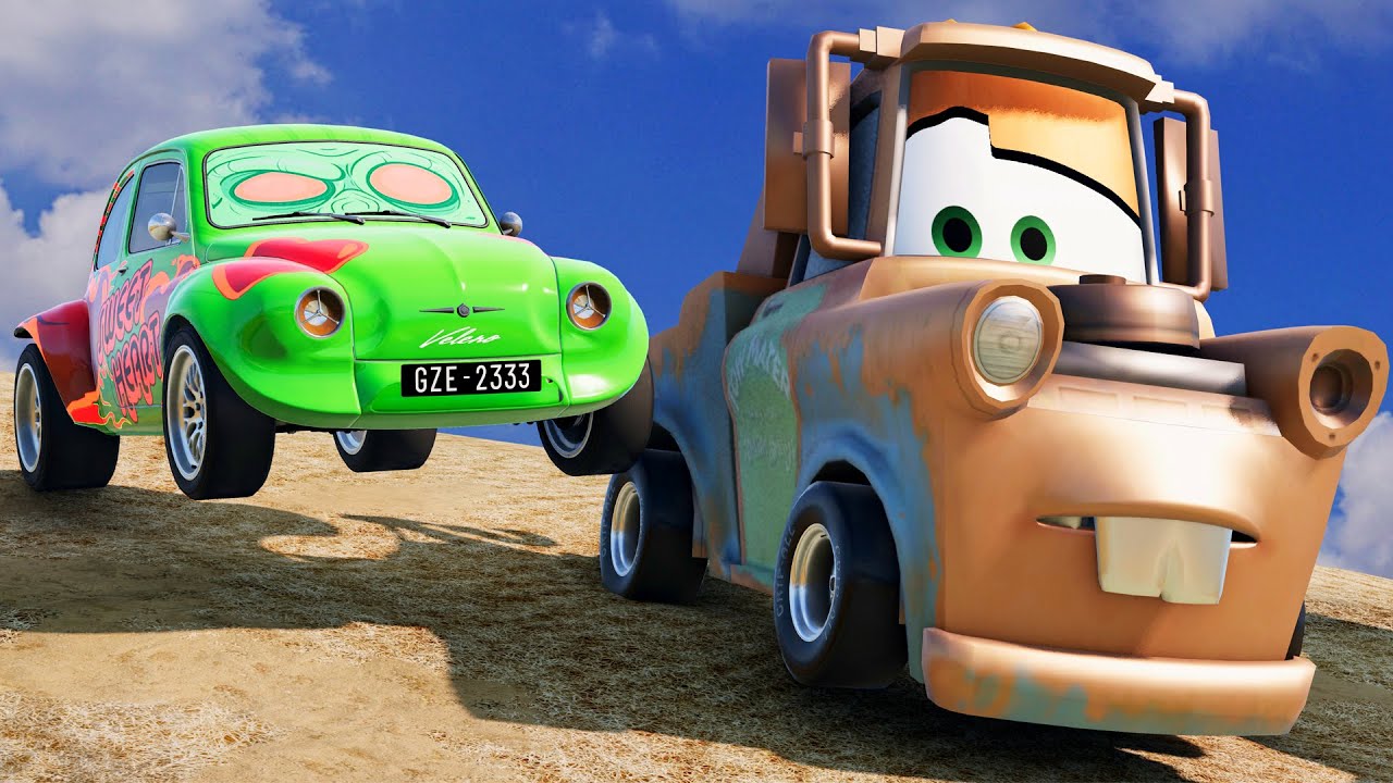 Episode 69 - Big & Small:McQueen and Mater VS Sweet Heart Zombie Slime ...