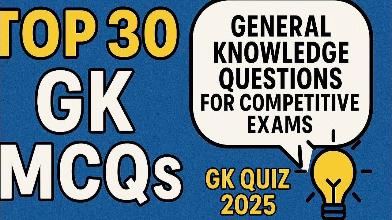 Top 80 GK MCQs | General Knowledge Questions for Competitive Exams | GK ...