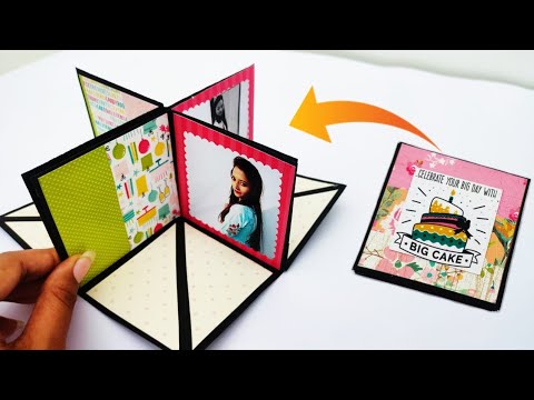 DIY square circular pop up greeting card|crafts villa - YouTube