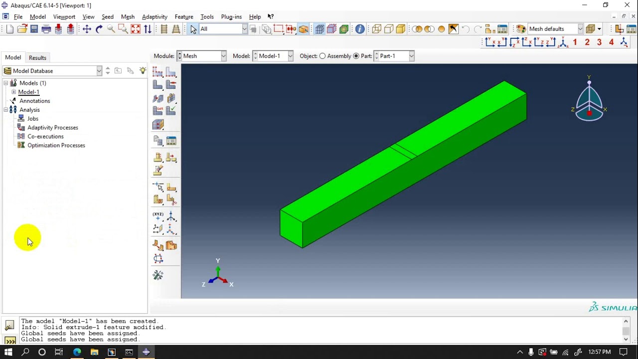 Analysis on Simple Supported Beam in Abaqus - YouTube