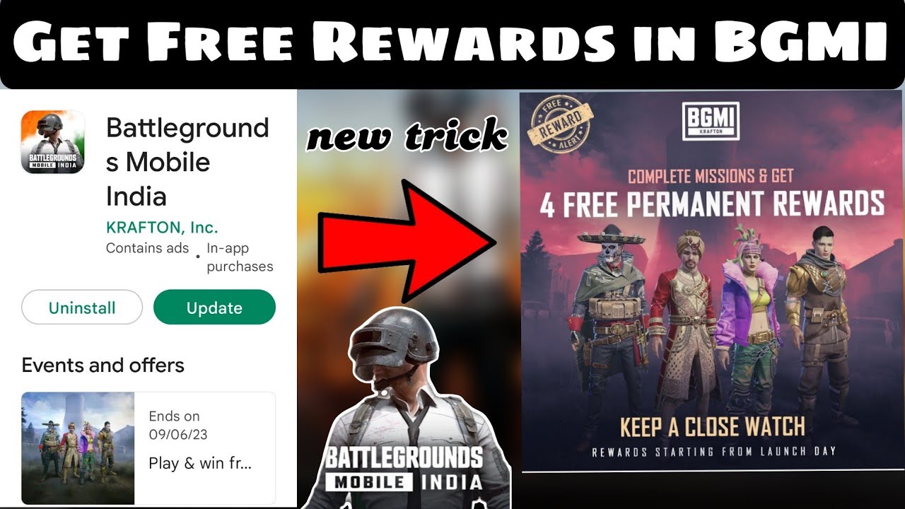 How To Get Free Rewards in BGMI New Update || BGMI Release Date New ...