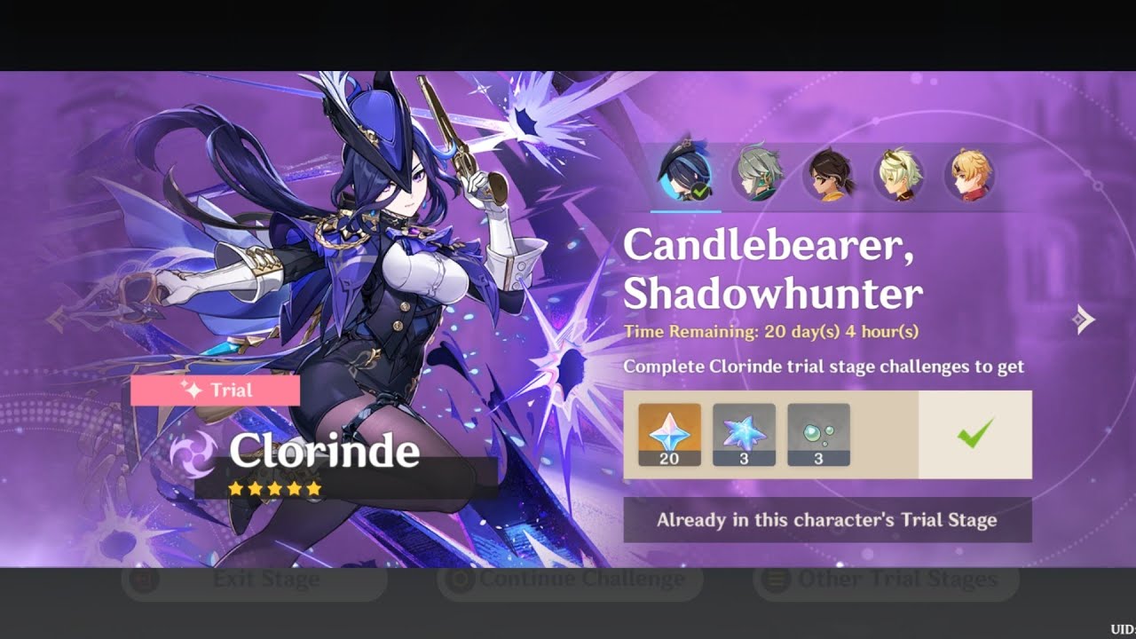 Genshin Impact Clorinde Trial Gameplay - YouTube