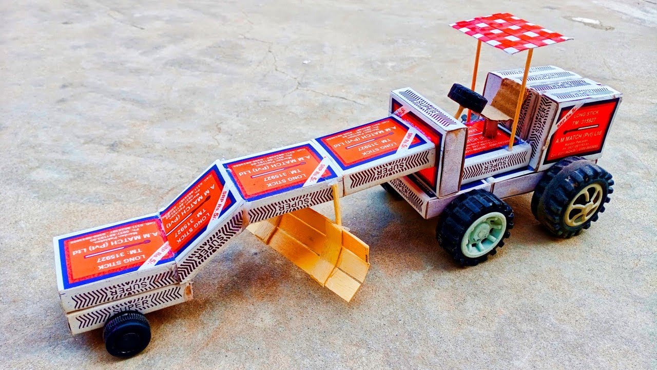 How to make motor grader with Matchbox| Diy motor grader Matchbox at ...