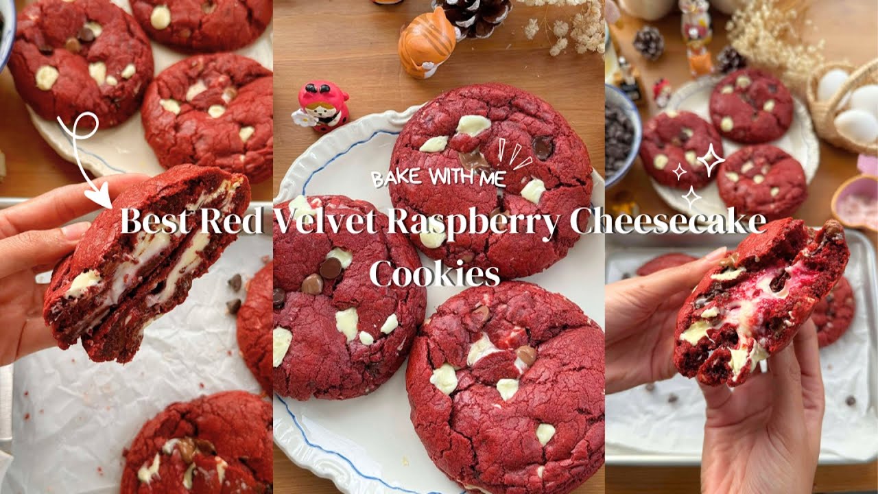 How to Make the Best Red Velvet Raspberry Cheesecake Cookies EVER! 🍓 ...