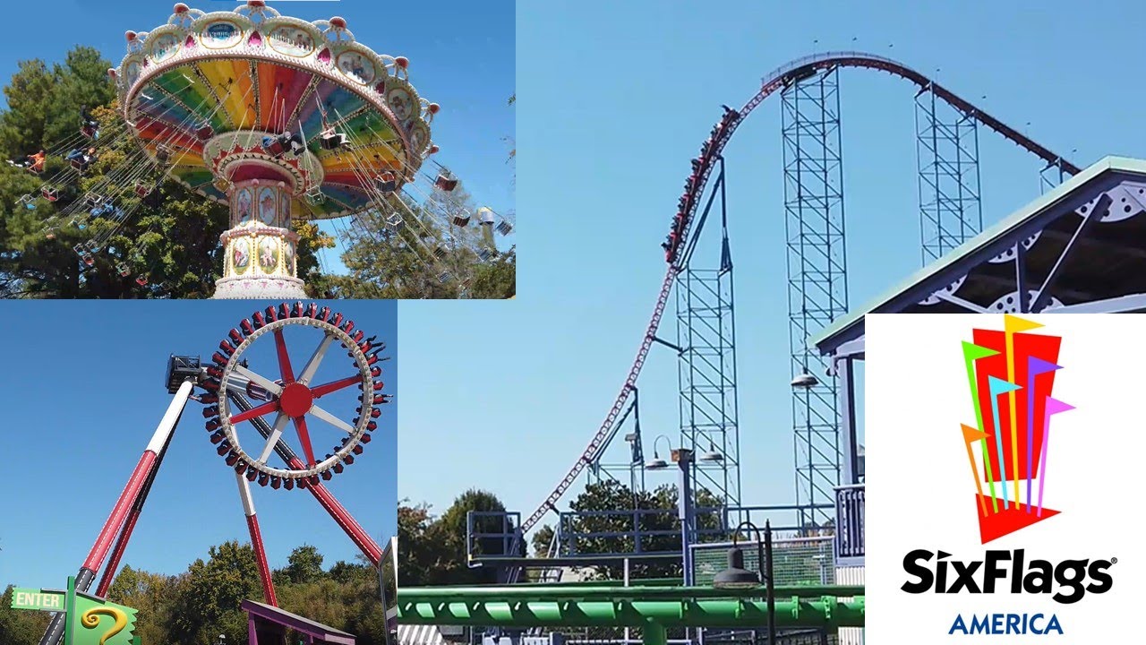 Six Flags America Park Tour • Thrill Capital of DC • 2022 - YouTube
