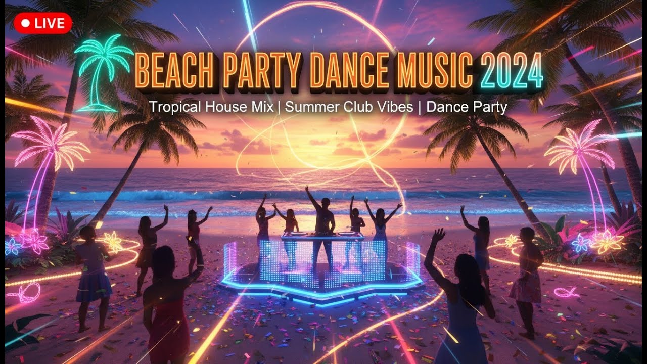 🔴 LIVE Beach Party Dance Music 2024 🌴 Tropical House Mix | Summer Club ...