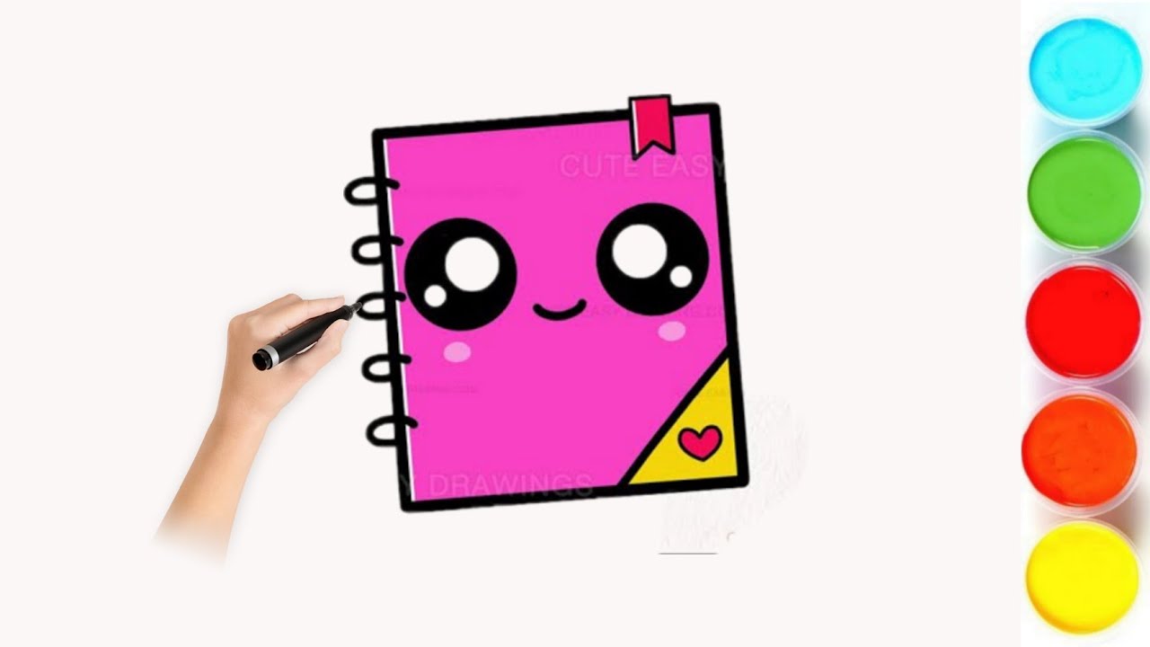 How to Draw a Cute Notebook for Kids Step by Step - YouTube