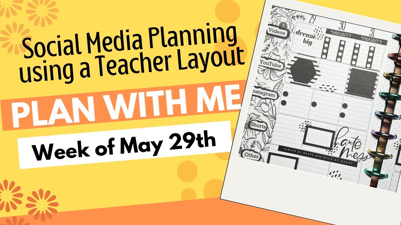 Weekly Social Media Planner Setup using a Teacher Layout | PLAN WITH ME ...