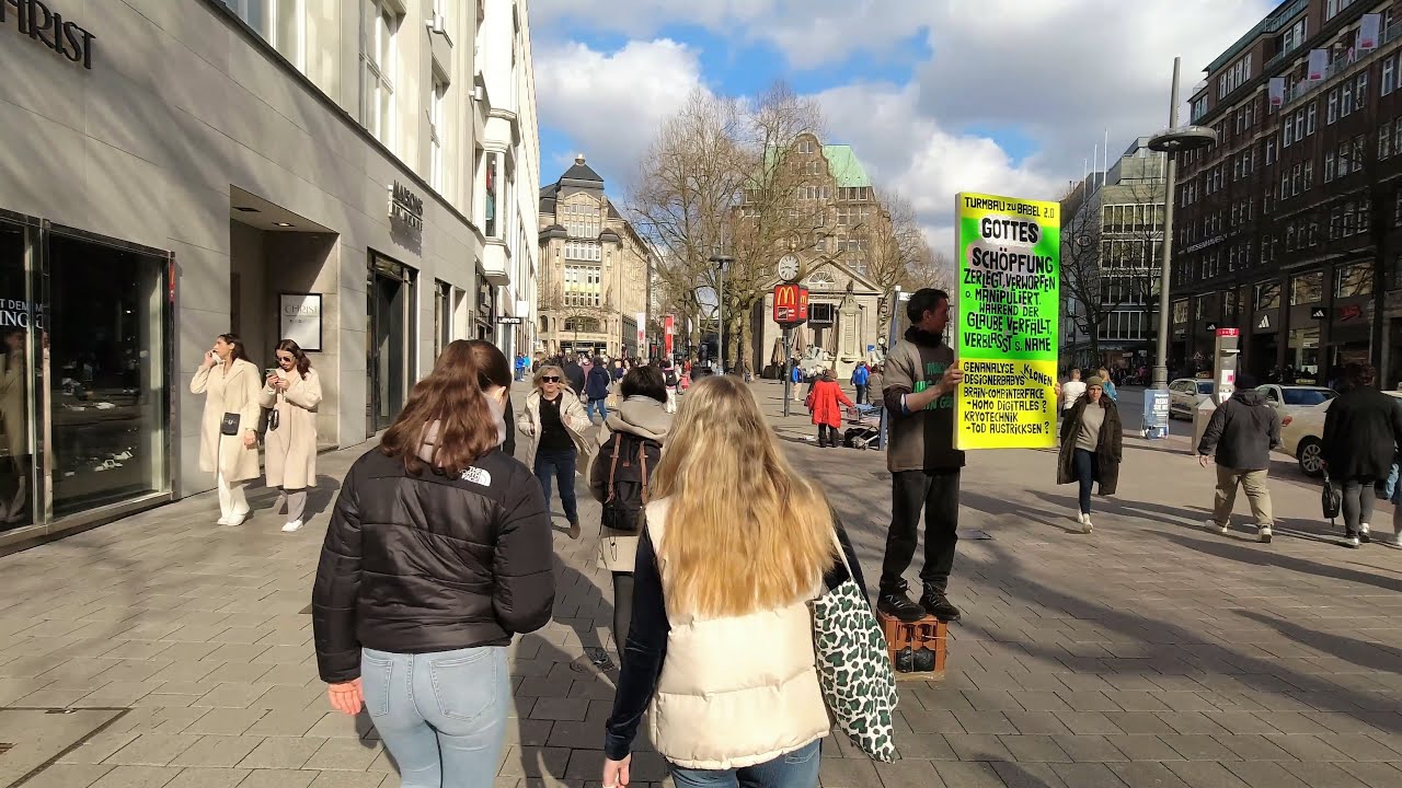 Winter walk through downtown Hamburg in February 2022 city walk with ...