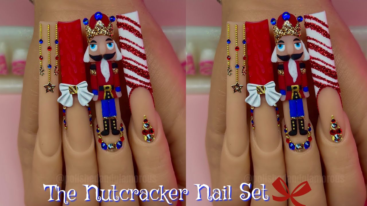 Christmas Nail Tutorial | Nutcracker Nails | 3D Nail Art - YouTube