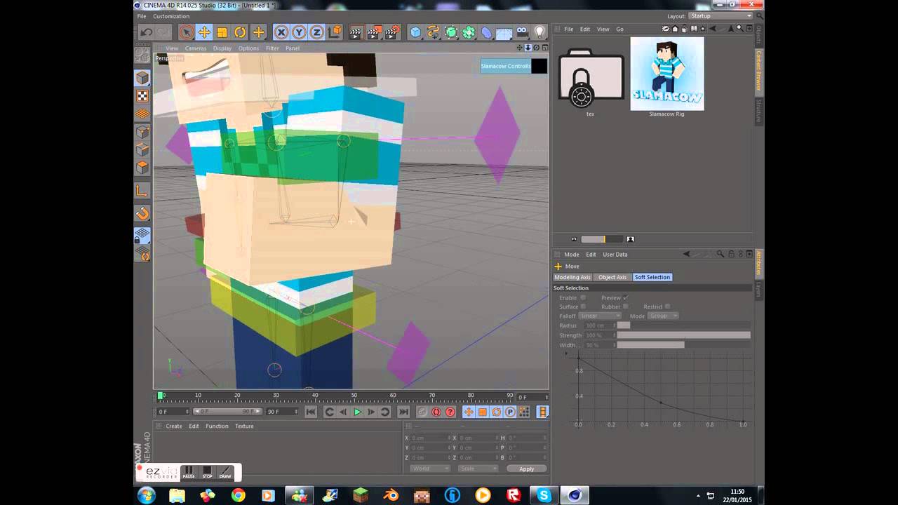minecraft Cinema 4D Slamacow rig show - YouTube