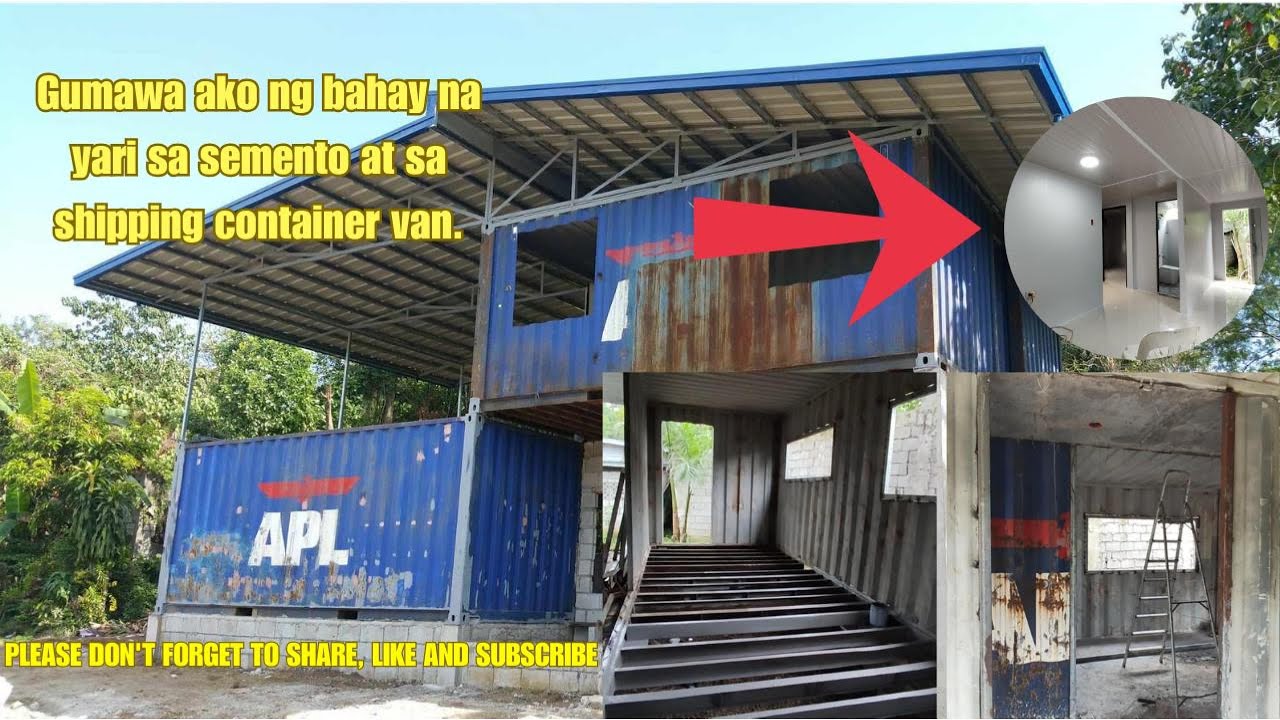 Gumawa ako ng bahay na yari sa semento at shipping container van. (No ...