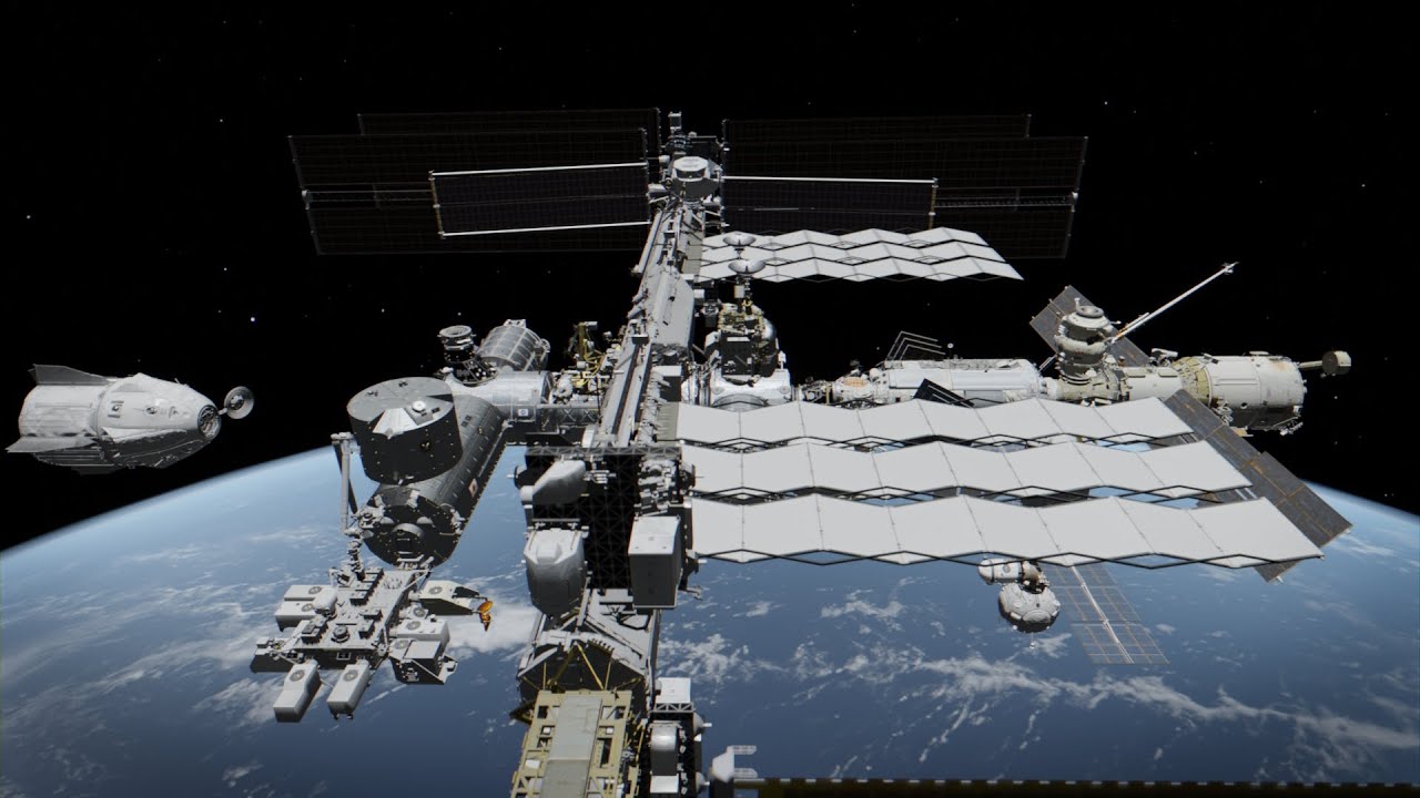Moon and ISS Animation 4K - YouTube