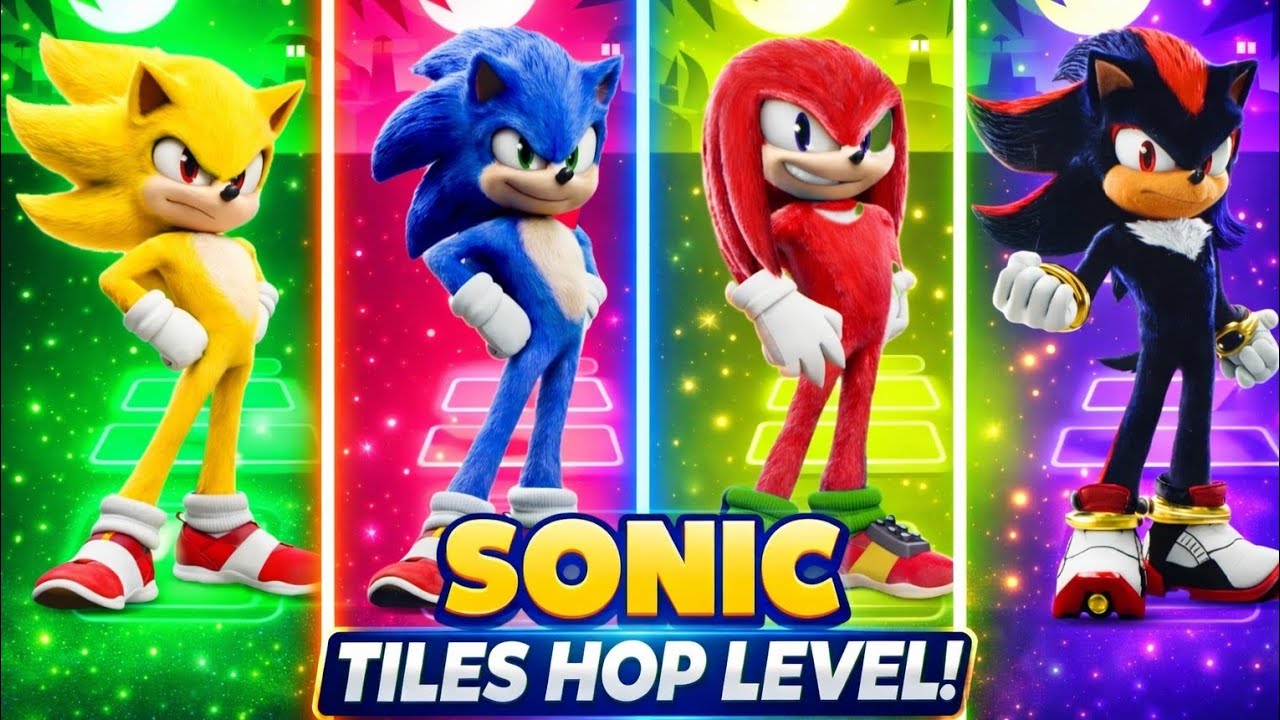 Tiles Hop Sonic Challenge 🔥 Super Sonic, Sonic, Knuckles & Shadow - YouTube