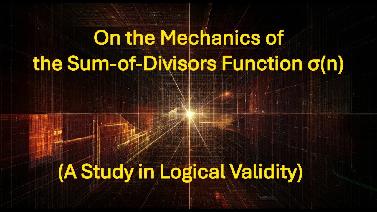 [DF-I] On the Sum-of-Divisors Function (Preamble) - YouTube