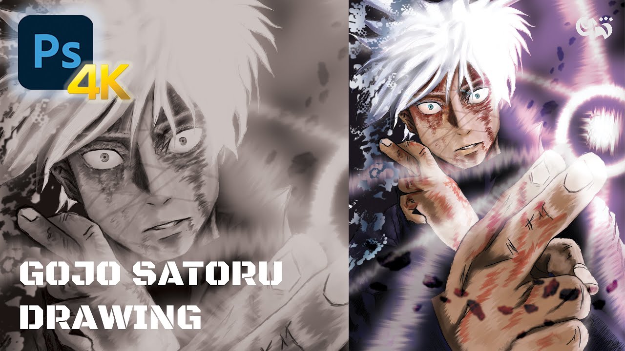 GOJO SATORU ART | ADOBE PHOTOSHOP | Cjeology - YouTube