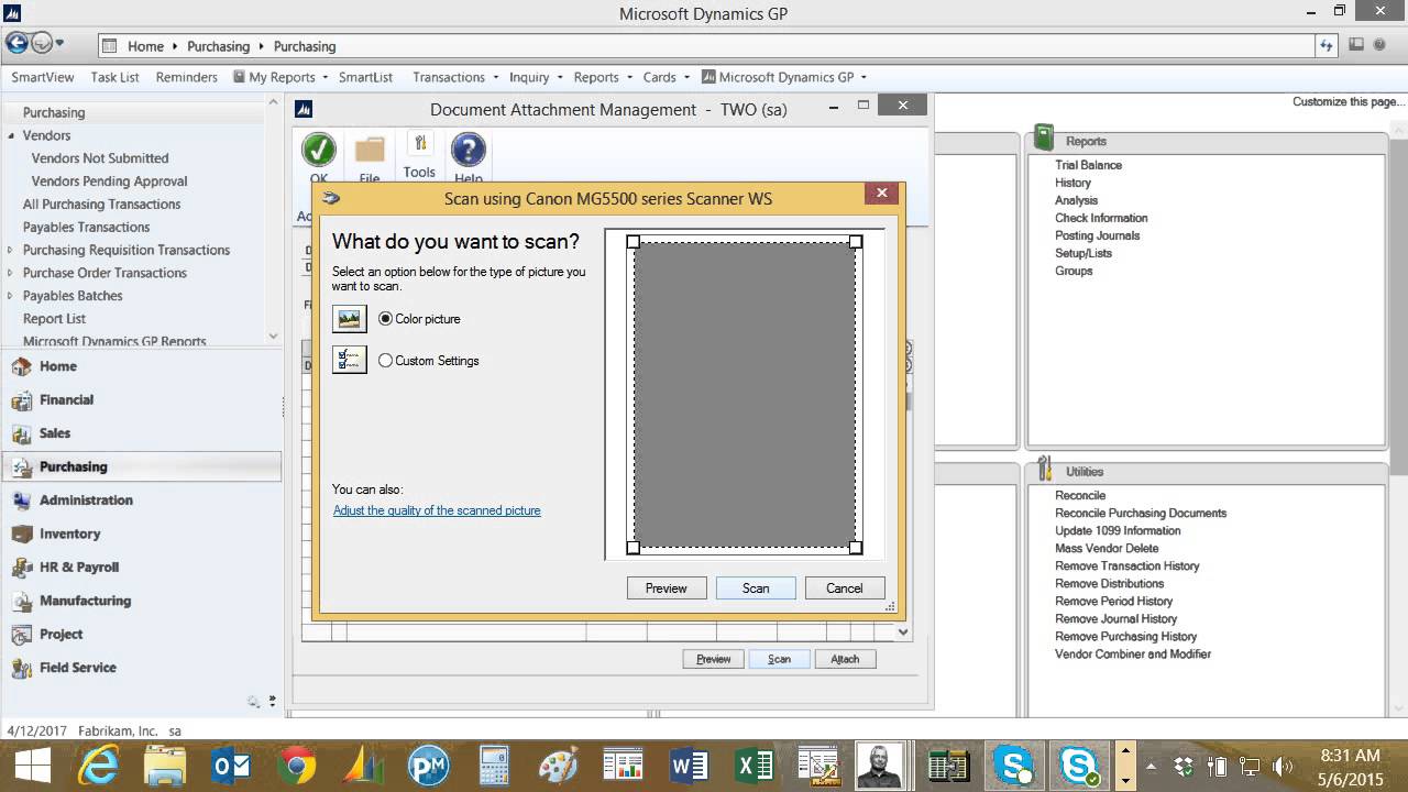 Scanning Attachments from Dynamics GP - YouTube