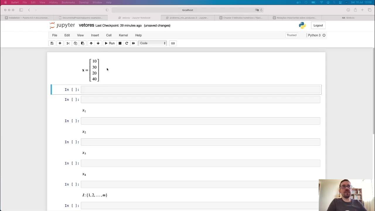 Pyomo - Lidando com vetores, índices e somatórios em Python - YouTube