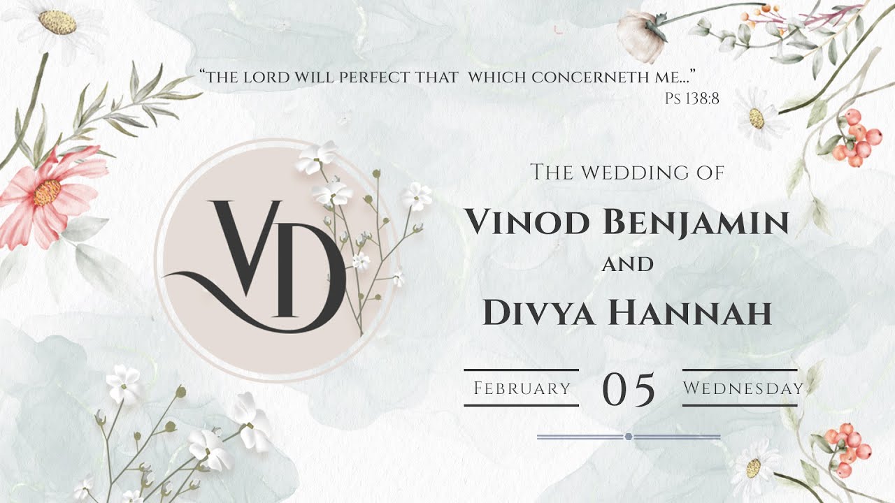 The Wedding of Vinod Benjamin & Divya Hannah | 05th February 2025 ...