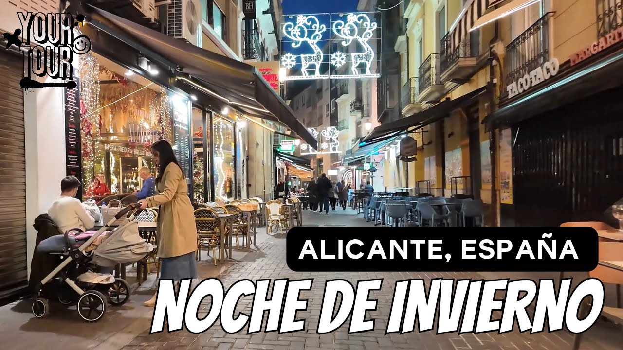 ALICANTE Centro de noche con Raúl, España [4k, no filter, no editing ...