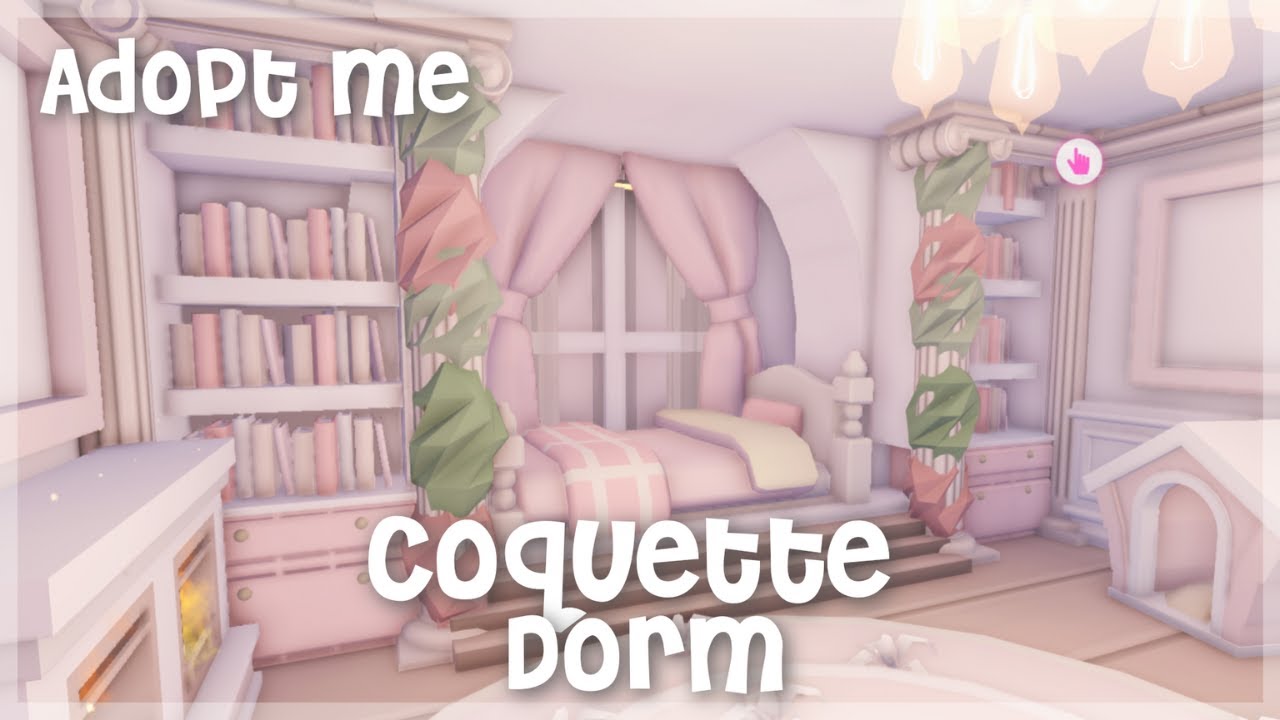 Coquette Stylish Dorm - House build - Adopt me - YouTube