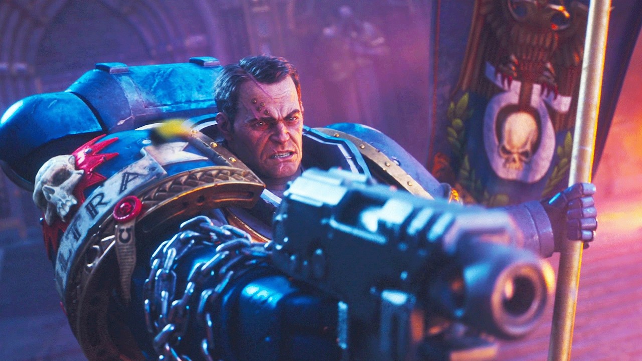 Warhammer 40K Space Marine 2 - Defend the Banner Scene (4K) - YouTube