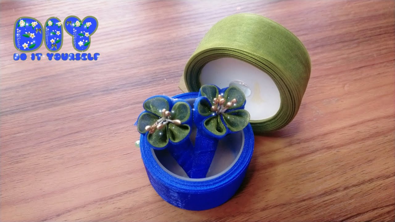 Kain pita_Cara membuat jepit rambut cantik dari kain pita roll_DIY ...