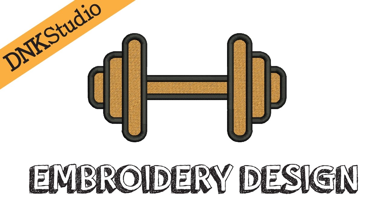 Weightlifting Barbell Embroidery Design - YouTube