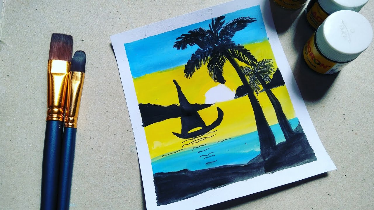 Poster Colour Scenery Painting for Beginners @artbyemu - YouTube