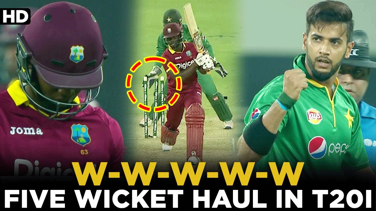 1st 5 Wicket Haul By Pakistani Spinner in T20I By Imad Wasim | Pakistan ...