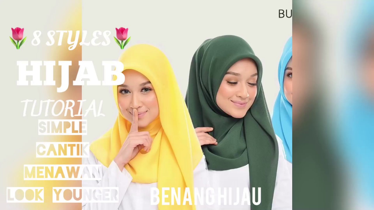 8 STYLES HIJAB SQUARE TUTORIAL | BAWAL | SHAWLS FOR DAILY LOOK BENANG ...