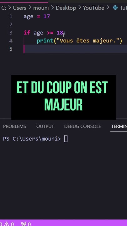 Coder En Python Les Conditions Shorts Coding Python3 Python Programming Youtube 