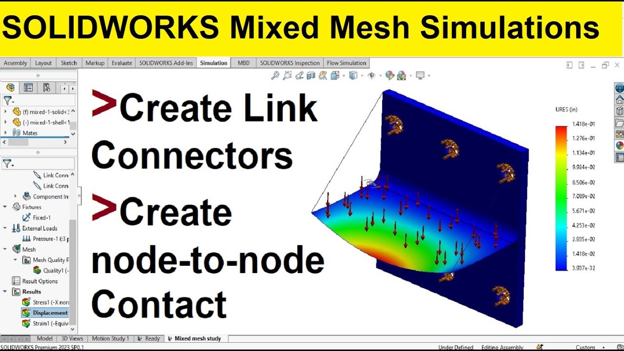Solidowrks mixed mesh Simulations[ surface & solid mesh] - YouTube