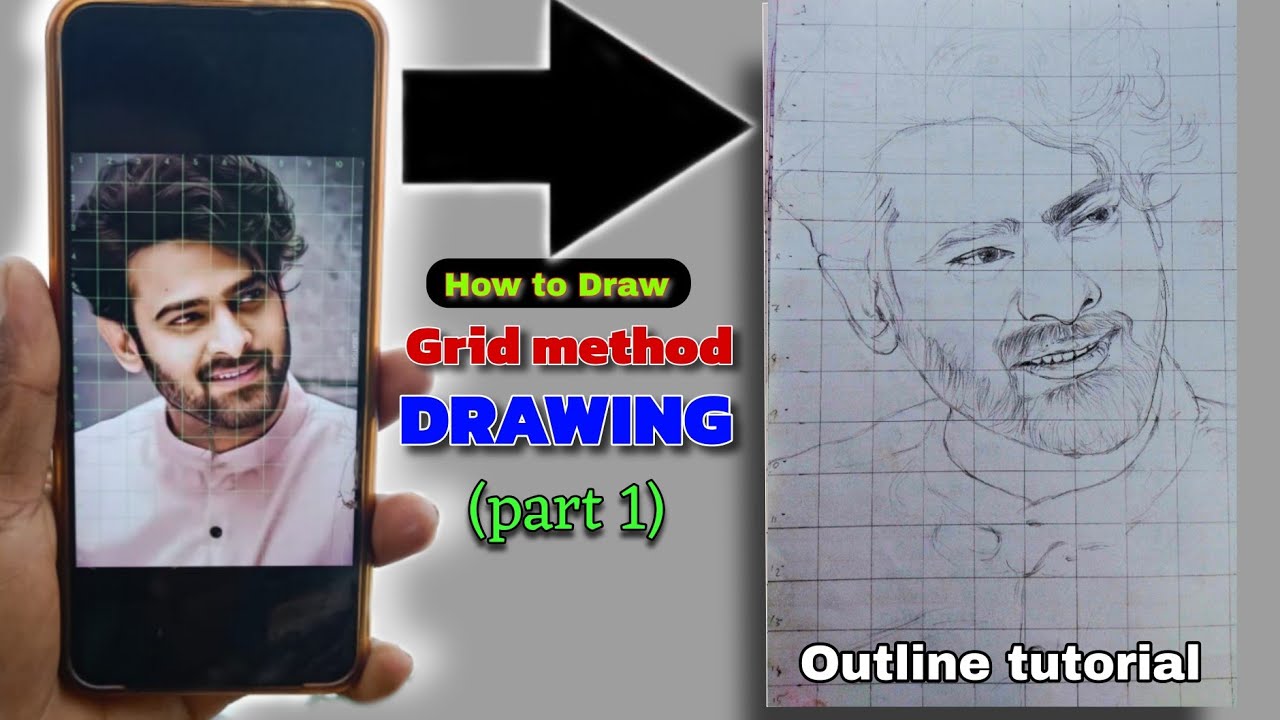 How To Draw Prabhas - Step by Step Outline Drawing Tutorial Part - 1 ...