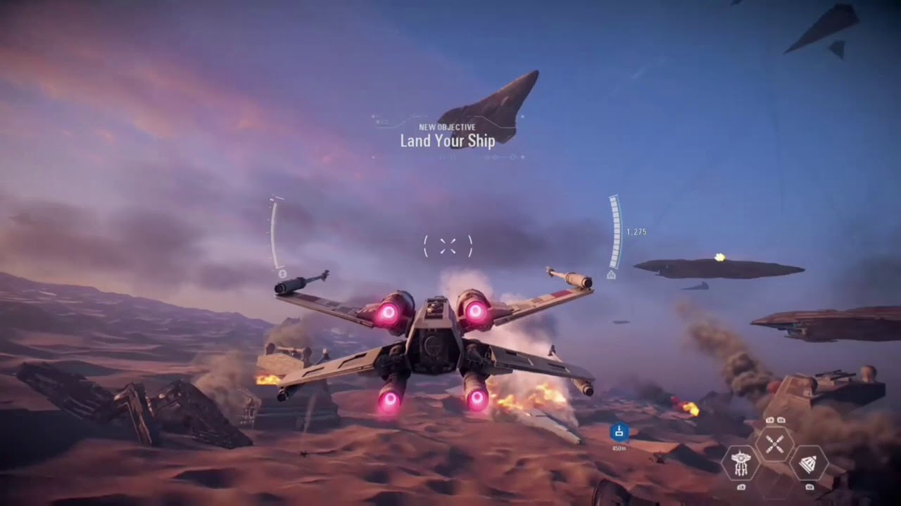Star Wars Battlefront 2 flying a X Wing - YouTube