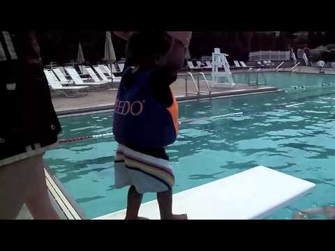 Lijey jumping off diving board 7-24-11