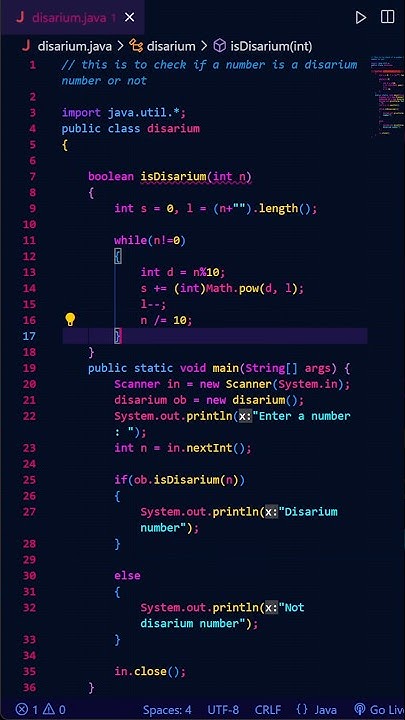Disarium number checking | JAVA | Speed Code. #disariumnumber #codingtutorials #coding # ...