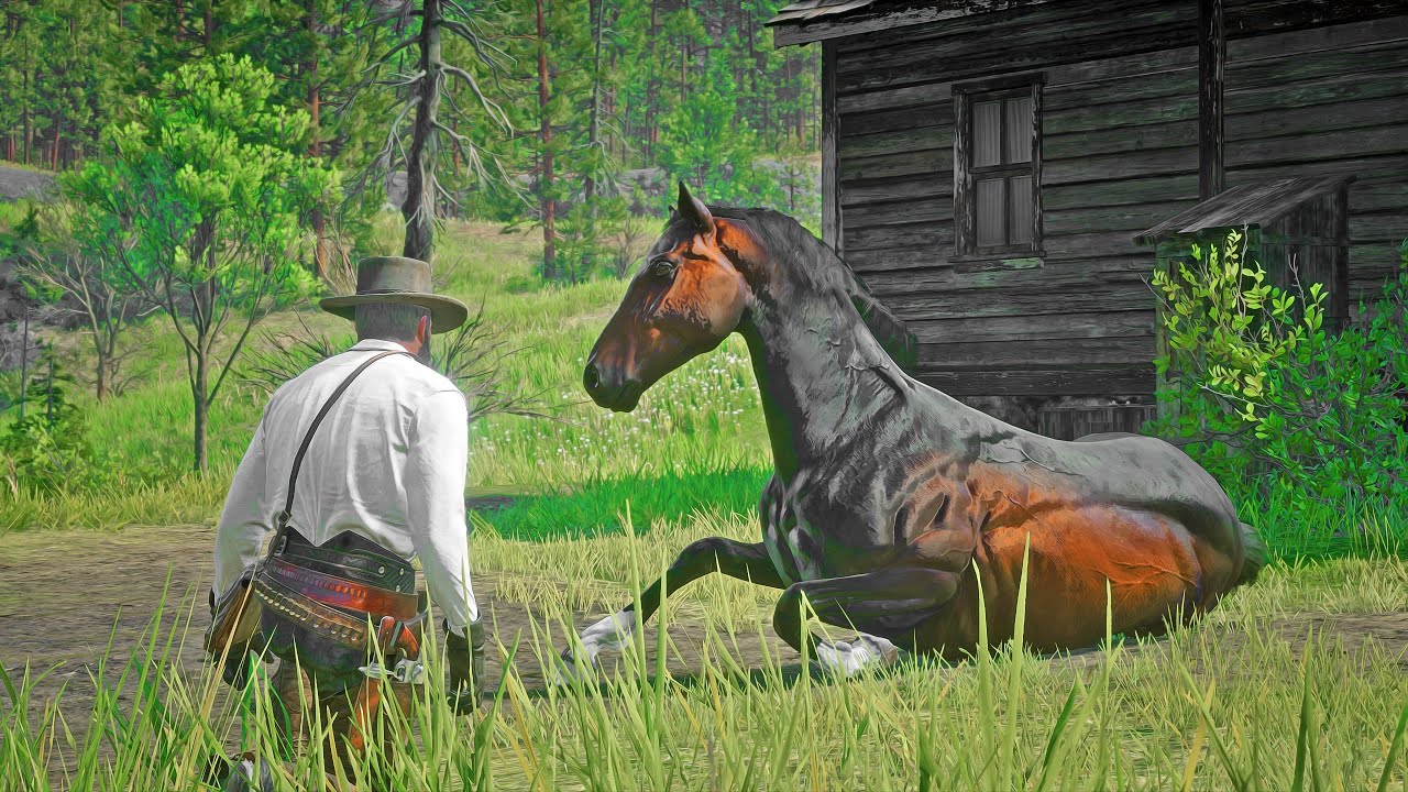 Arthur Morgan Steals a Rare Turkoman Dark Bay Horse at Valentine | RDR2 ...