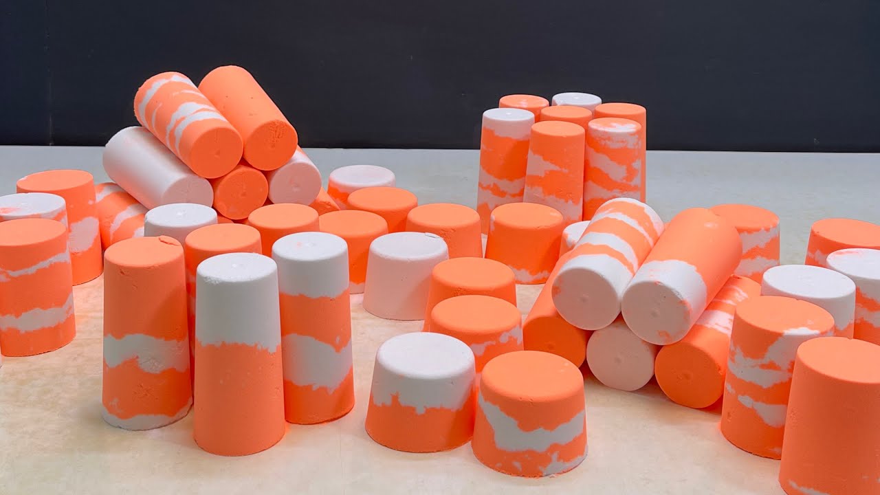 neon orange color baking soda - YouTube