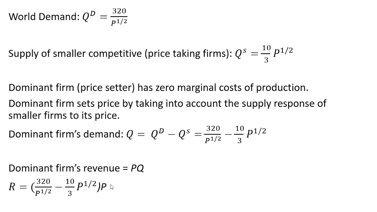 Dominant Firm Model - YouTube