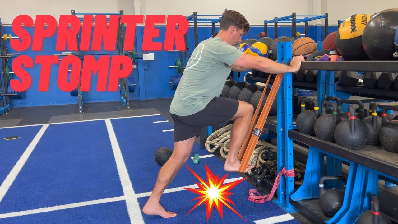 Banded Sprinter Stomp | Hamstring range finder running drill - YouTube