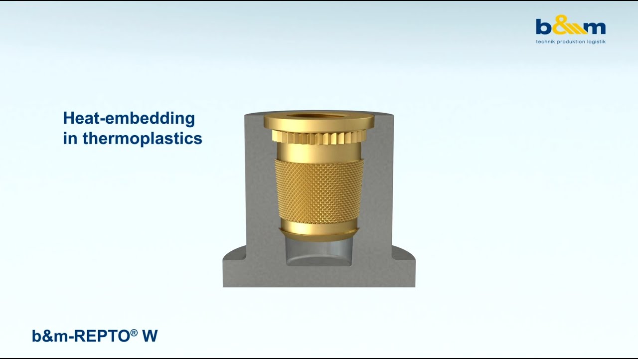 b&m REPTO® W - Threaded insert for heat-embedding into plastics - YouTube