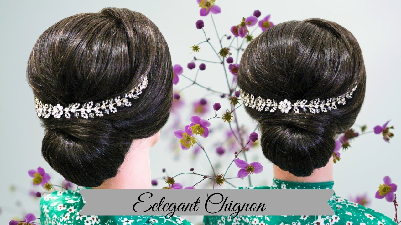 How To: Smooth Sleek Chignon// Low Chignon// Hepburn Bun - YouTube