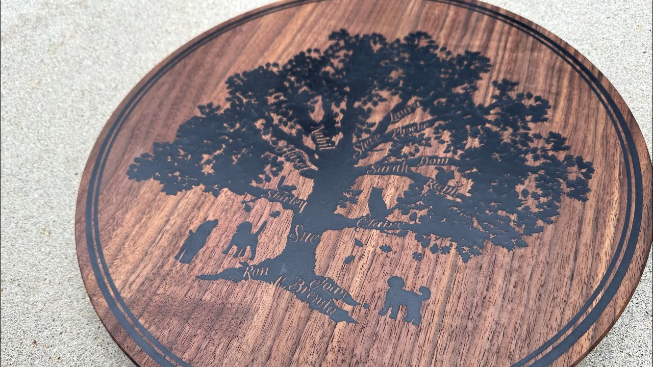 Charcuterie Tray Walnut Family Tree | Epoxy Inlay - YouTube