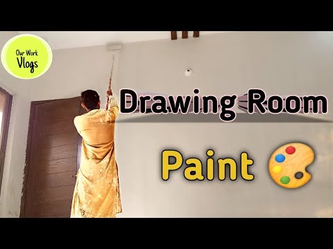 Drawing Room Paint | Ash White Coulor | Our Work Vlogs - YouTube
