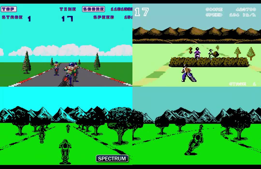 Enduro Racer multi-screen: Atari ST, C64, Amstrad, Spectrum - YouTube