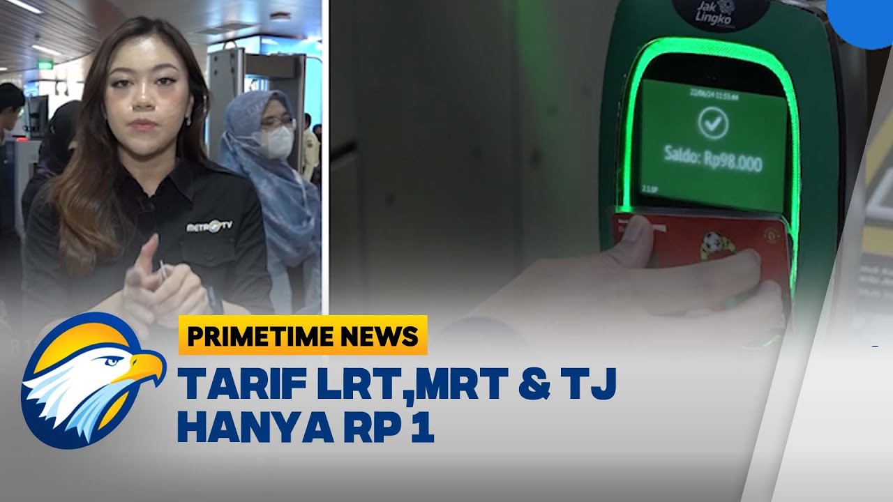Hut Jakarta, Tarif LRT,MRT dan Trans Jakarta Cuma Rp 1 - YouTube