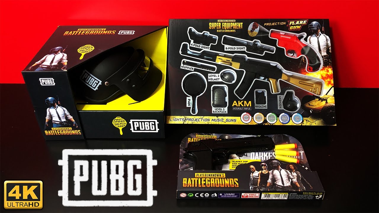 PUBG Toy Set !!! PUBG Helmet - PUBG Desert Eagle Gun (4K) - YouTube