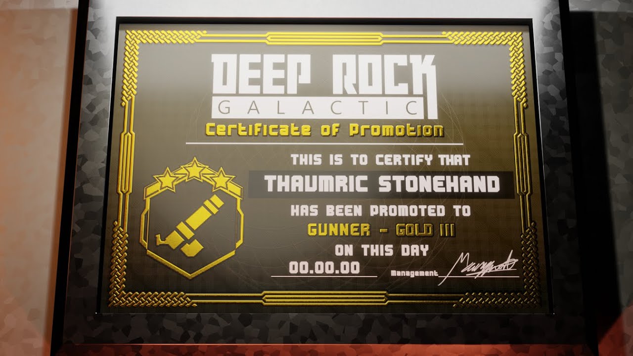 Deep Rock Galactic Promotion Certificate Concept - YouTube